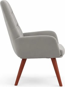 relaxační křeslo, odpočinkové, dřevo/kov/textil, 96x69x78 cm, nohy tmavé/světle šedá, Dekorino KR20260045