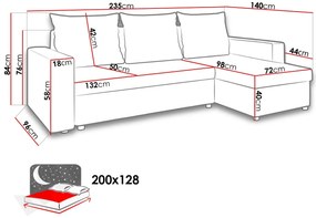 Moderní sedací souprava Tron, Oranžová