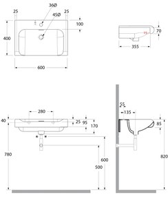 Kerasan, INKA keramické umyvadlo 60x40cm, bílá, 341101