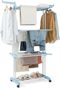 Costway 3 Tier Folding Clothes Airer Modrá + Bílá + – 127 × 63 × 171 cm
