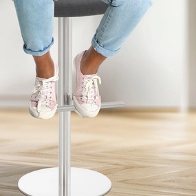 Barová židle Cadiz látka nerezová ocel – tmavě šedá