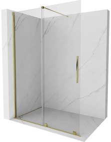 Mexen Velar rozsouvací sprchové dveře Walk-in 150 cm, Průhledné, Zlatá - 871-150-000-03-50