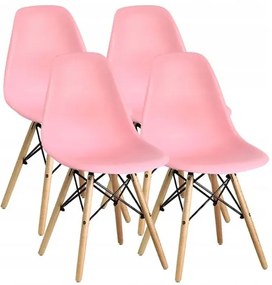Bestent Jídelní židle 4ks růžové skandinávský styl Classic