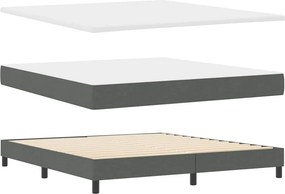 Postel s boxspringem s čelo Tmavě šedá 180 x 200 cm textil 3340039