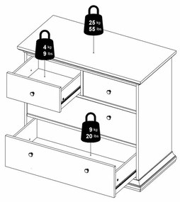 Tvilum Komoda Provence 716 šedá