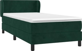 Box spring postel s matrací tmavě zelená 80 x 200 cm samet 3127340