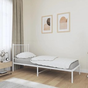 vidaXL Kovový rám postele s čelem 80 x 200 cm [350855] Barva: Bílá