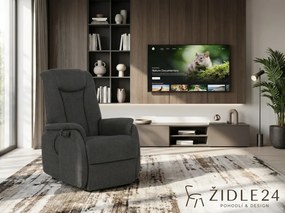 Elektrické polohovací TV křeslo SEN - šedá látka