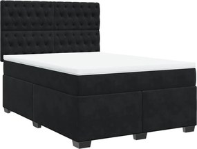 Box spring postel s matrací černá 140 x 190 cm samet 3293214