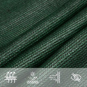 Stínicí plachta 160 g/m² tmavě zelená 5 x 7 x 7 m HDPE 311484
