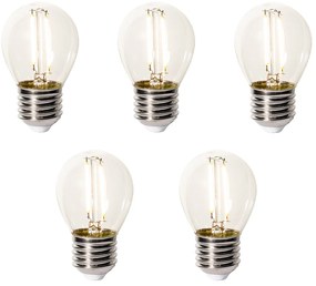 Sada 5 stmívatelných LED žárovek E27 P45 čiré sklo 3W 350 lm 2200K