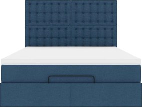 Osmanský rám postele s matrací modrá 140x200cm textil 3313333