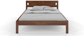 Dřevěná postel Visby LAXBAKEN z borovice / 160x200 cm, barva ořech