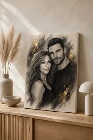 Foto obraz z vlastní fotky na plátno – Charcoal & Gold luxusní portrét