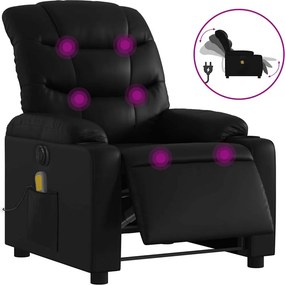 Elektrické masážní polohovací křeslo černé umělá kůže 3206592