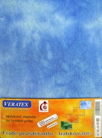 Veratex Froté prostěradlo  batika  90x200/25 cm stř.modrá batika 90 x 200 x 25 cm Froté