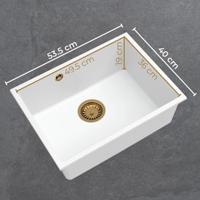 Sink Quality Crypton 60, kuchyňský granitový dřez 535x400x205 mm + chromový sifon, černá, SKQ-CRY.C.1KBO.60.X