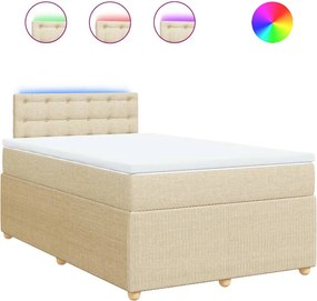 Box spring postel s matrací krémová 120x190 cm textil 3289714