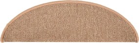 Schodové rohože 15 ks 56 x 17 x 3 cm světle hnědé půlkulaté 149851