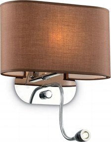 Nástěnná lampa hnědá/chromová Sheraton AP2 Ideal Lux