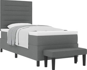 Postel s boxspringem s polštářem Tmavě šedá 80 x 200 cm textil 3343947