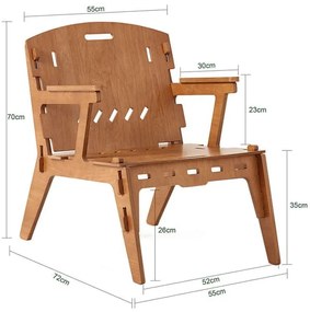 Sobuy SoBuy HFST02-BR Kuchyňská židle Dětská židle Nábytek do dětského pokoje Hnědá 55x70x72cm