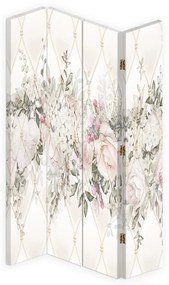 Ozdobný paraván Růže Příroda Květiny - 145x170 cm, čtyřdílný, obustranný paraván 360°