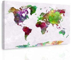 Malvis ® Obraz jednodílný Mapa světa Velikost: obdélník - 90x60 cm