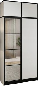Šatní skříň s otevíracími dveřmi EDEN 2D bílý s nástavcem