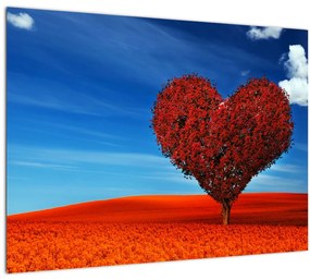 Skleněný obraz - Srdce ze stromu (70x50 cm)