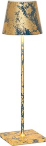 Stolní lampa Poldina 38 cm modrá-zlatá