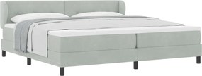 Postel s boxspringem s čelo Světle šedá 200 x 200 cm samet 3340406