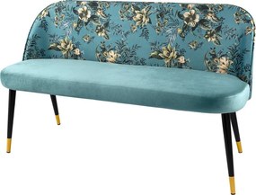 Designová lavice Jalisa 130 cm tyrkysový samet