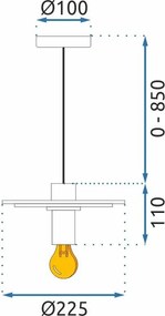 Toolight, závěsné svítidlo 1xE27 APP1214-1CP, černá matná, OSW-40027