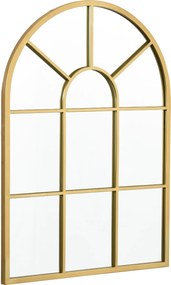 HOMCOM Nástěnné zrcadlo 70x50cm Zrcadlo do okna s kovovým rámem Závěsné zrcadlo do předsíně a dekorace Celoplošné zrcadlo ve zlaté barvě | Aosom.de