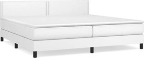 Box spring postel s matrací bílá 200x200 cm umělá kůže 3141084