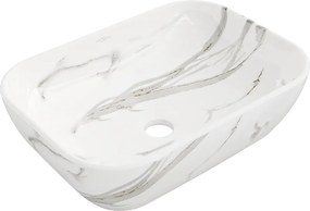 Mexen Rita, umyvadlo na desku 455x325x135 mm, bílá-imitace kamene, 21084584