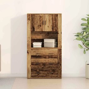 Vysoký bufet Staré dřevo 80 x 33 x 150 cm Kompozitní dřevo 3334343
