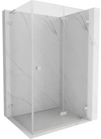 Mexen Lunar-F L, pravý sklopný sprchový kout 95 x 80 cm, 8mm čiré sklo, ocelový profil, 836L-095-080-97-00-P
