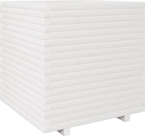 Zahradní truhlík bílý 70 x 70 x 72,5 cm masivní borové dřevo 3282585