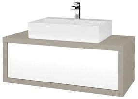 Dřevojas Koupelnová skříň STORM SZZ 100 (umyvadlo Kube) Varianta: M01 Bílá mat / M01 Bílá mat