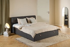 ACTONA GROUP Čalouněná postel CALVI tmavě šedá 140x190 H000024736