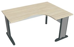 Stůl ergo vlna levý 160×120/80 cm - Hobis Cross CE 2005 L Dekor stolové desky: akát, Dekor lamino podnože: šedá, Barva nohou: černá