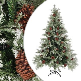 Vánoční stromek se šiškami zelenobílý 150 cm PVC a PE,  340534 HangarStore.cz