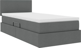 Postel s úložným prostorem a matrací Tmavě šedá 100 x 200 cm 3370426
