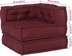 Modulová pohovka 2 ks Textil Bordó 140 x 70 x 56 cm 3315071