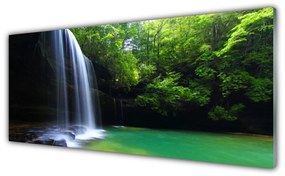Plexisklo-obraz Vodopád Příroda Les Jezero 125x50 cm