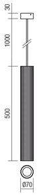 Redo 01-2563 závěsné svítidlo Delphi matně černé, GU10, 50cm