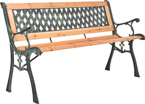 Zahradní lavice 116 cm litina a masivní jedlové dřevo 319571
