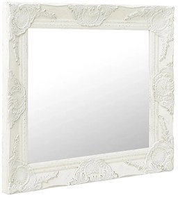 Nástěnné zrcadlo barokní styl 60 x 60 cm bílé - Default Title
